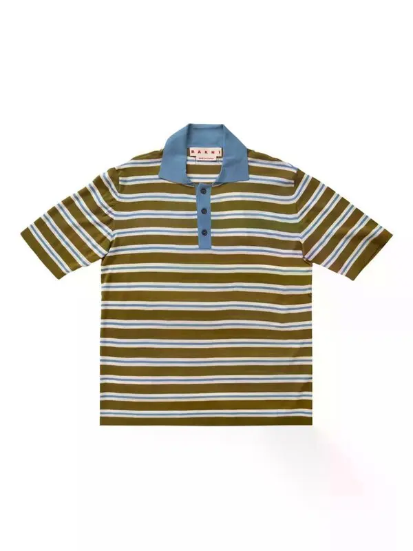 Marni Striped Polo Shirt - Green