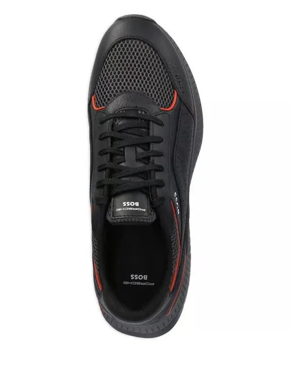 BOSS X Porsche Ttnm Evo Perforated Leather Sneakers - Grey