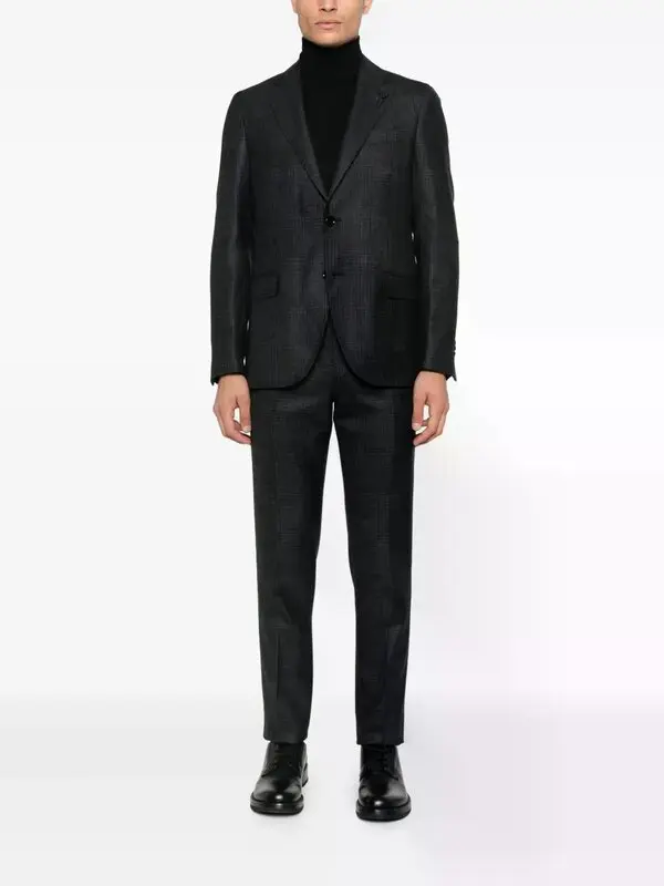 LARDINI Checked-pattern Wool Suit