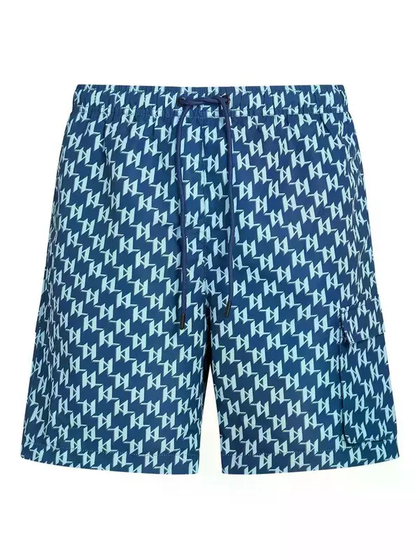 Karl Lagerfeld Monogram-pattern Swim Shorts