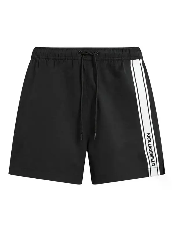 Karl Lagerfeld Logo Swim Shorts - Black