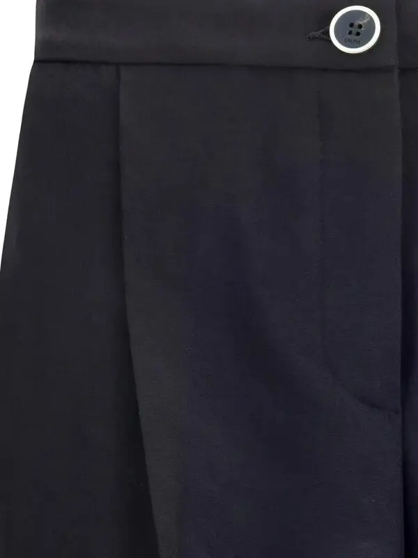 CRUNA Pleated Wide-leg Trousers - Black