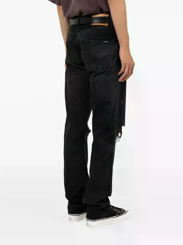 KAMIYA Distressed Straight-leg Jeans