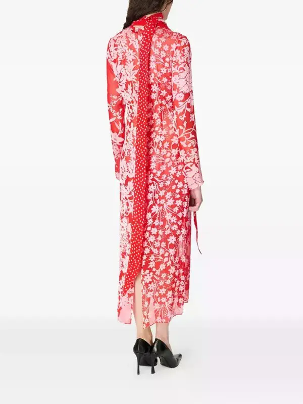 MARINE SERRE Maxi Dress With Floral And Polka Dot Print