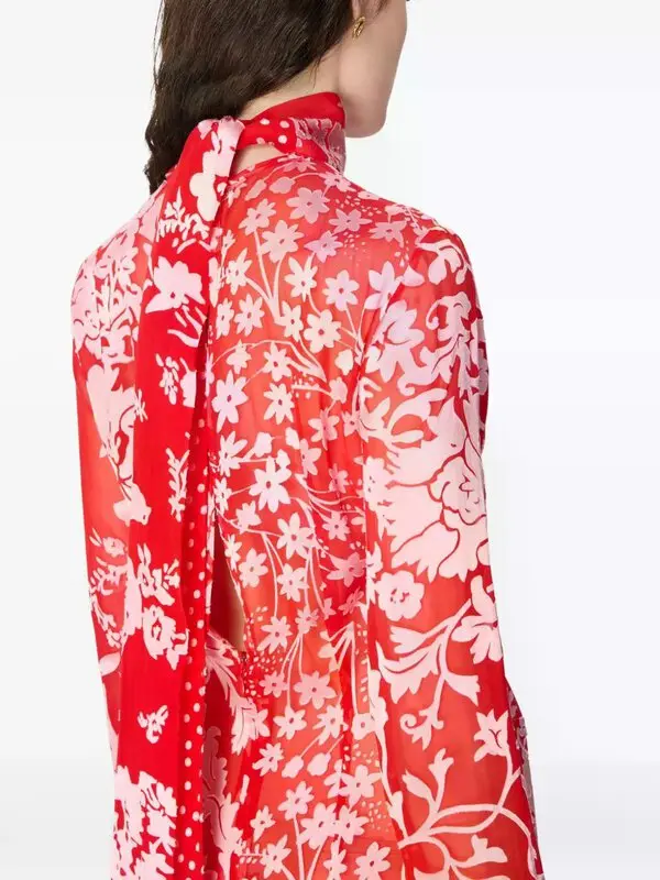 MARINE SERRE Maxi Dress With Floral And Polka Dot Print