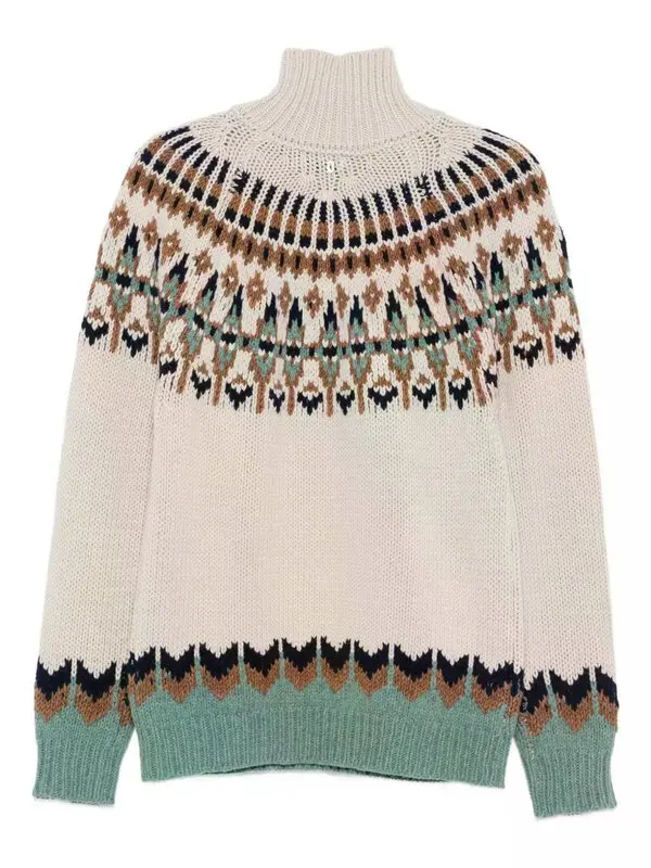 DONDUP Fair-isle Turtleneck Sweater - Neutrals