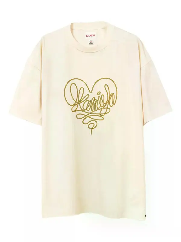KAMIYA Rope Heart-design T-shirt - White