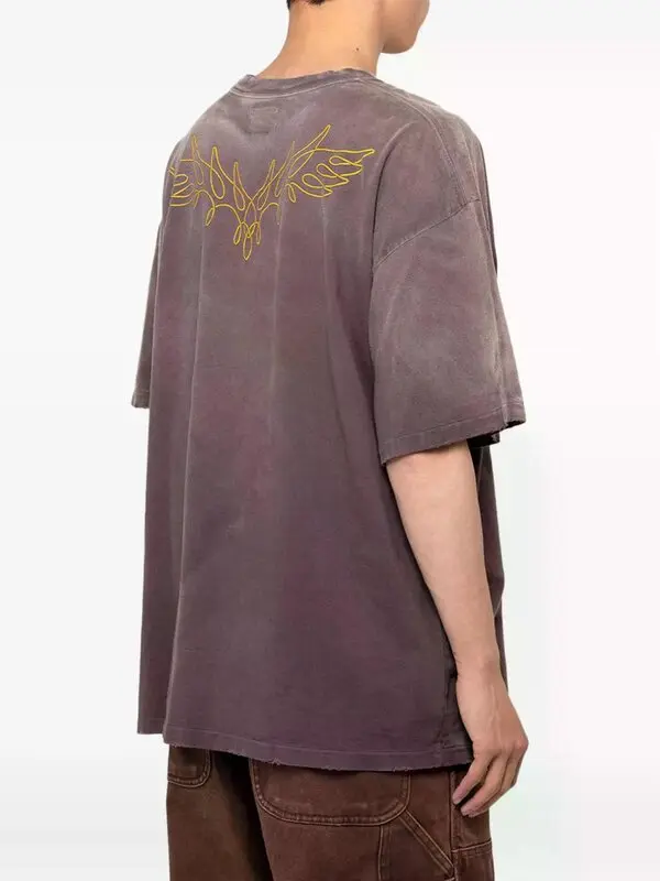 KAMIYA Embroidered-heart Cotton T-shirt