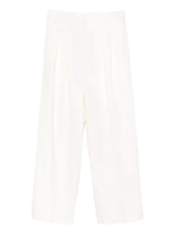 FORTE_FORTE Pleated Cotton Trousers
