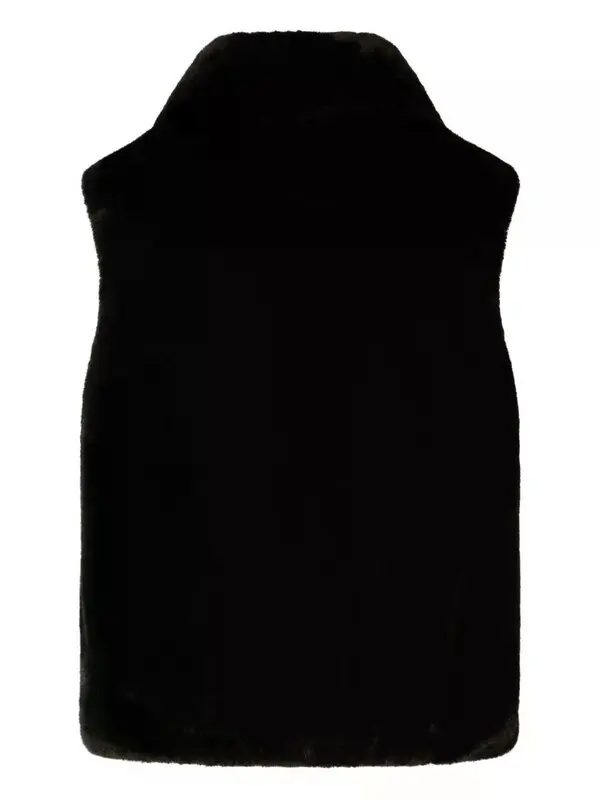 Pinko Faux-fur Zip-front Vest - Black
