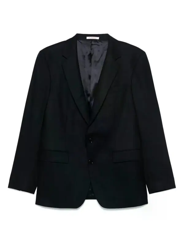 FURSAC Virgin Wool Single-breasted Blazer - Blue