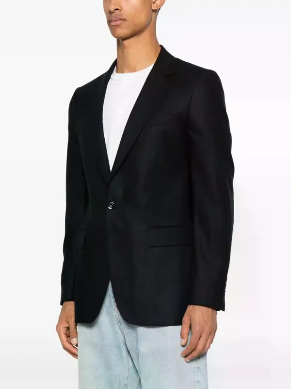 FURSAC Virgin Wool Single-breasted Blazer - Blue