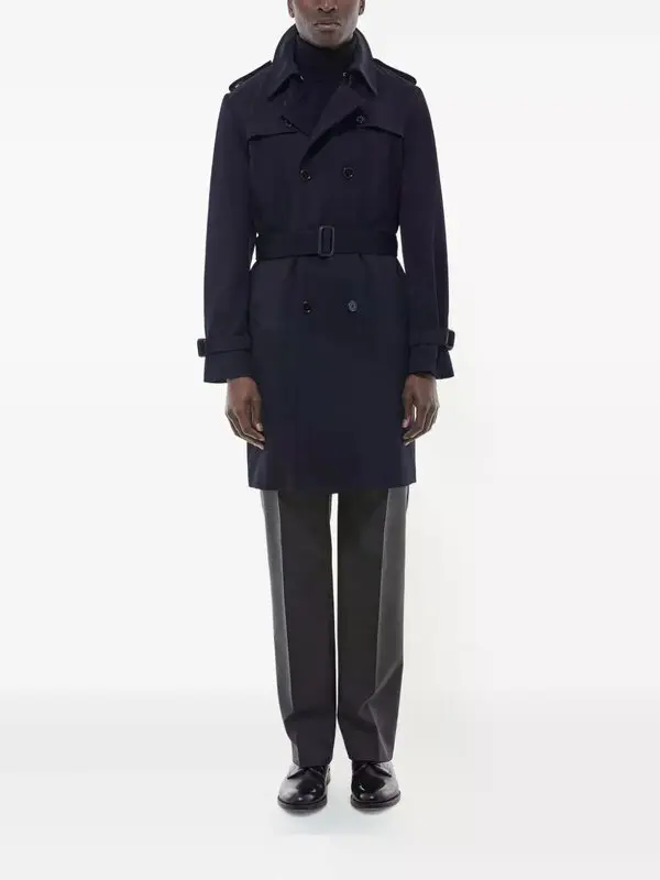 FURSAC Double-breasted Belted Trench Coat