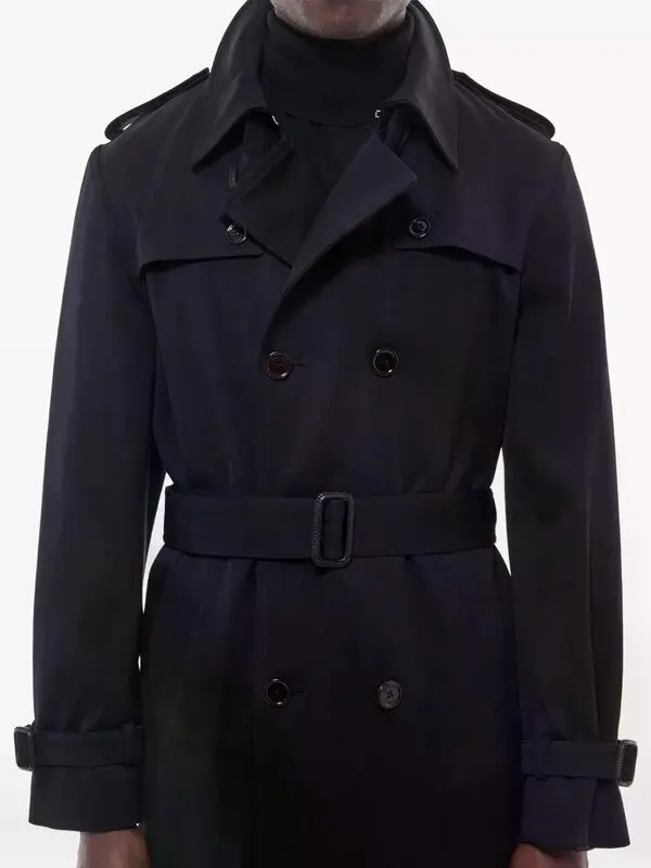 FURSAC Double-breasted Belted Trench Coat
