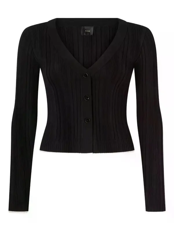 Pinko Ribbed V-neck Cardigan