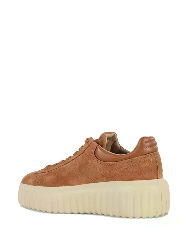 Hogan H-stripes Suede Platform Sneakers - Brown