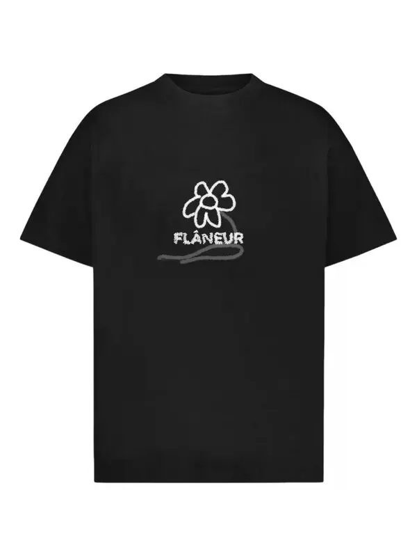 FLANEUR Flower Stalk T-shirt - Black