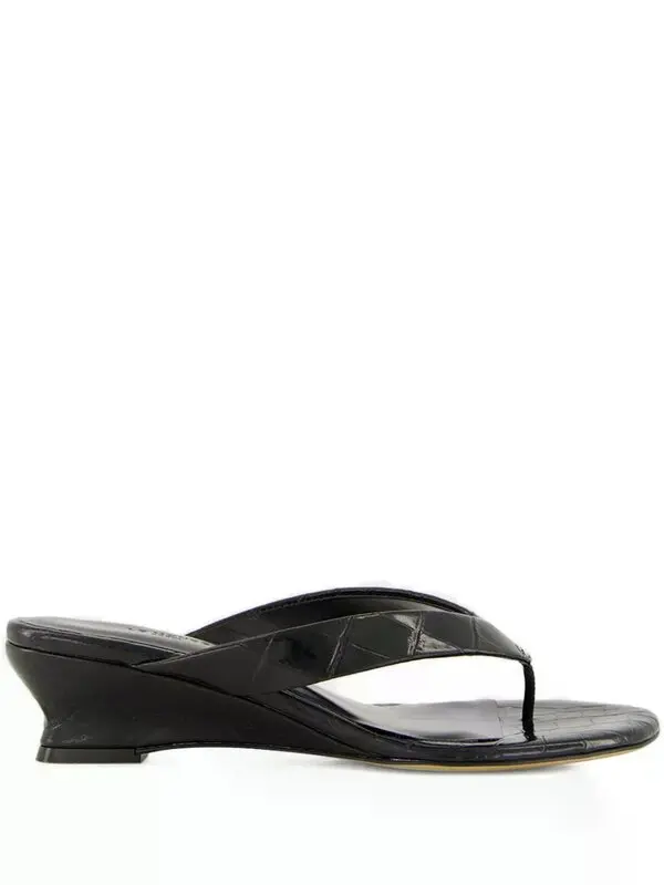Le Monde Beryl 40mm Micro Wedge Thong Sandals - Black