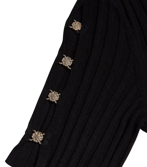 Maje Ribbed Cut-Out Mini Dress In Black | Editorialist