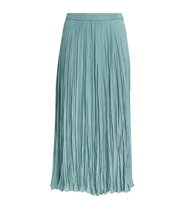 Joseph Sully Tie-Dyed Crinkled Silk-Habotai Maxi Skirt Blue
