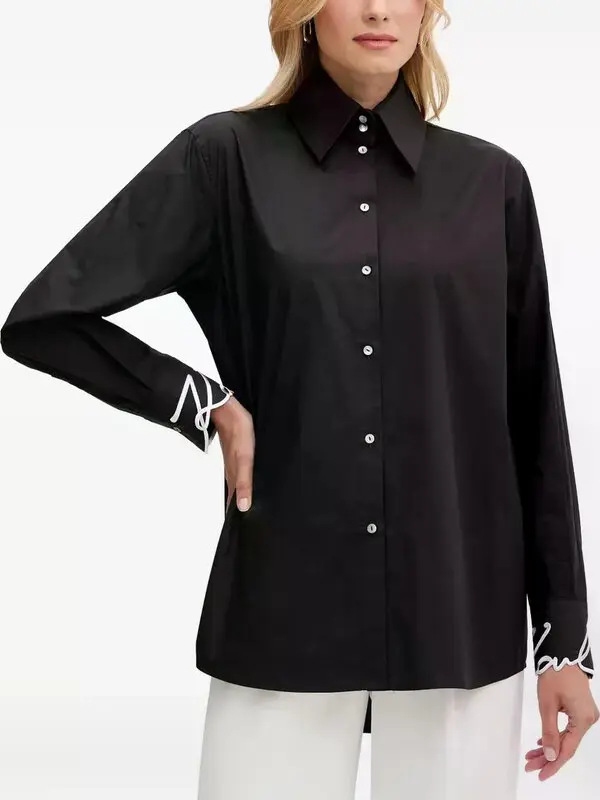 Karl Lagerfeld Embroidered-cuff Shirt