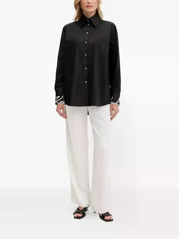 Karl Lagerfeld Embroidered-cuff Shirt
