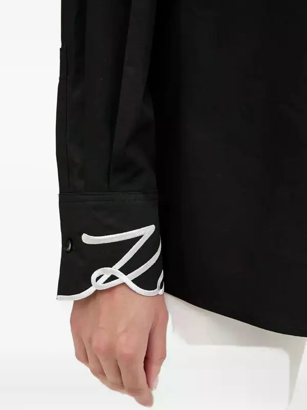 Karl Lagerfeld Embroidered-cuff Shirt