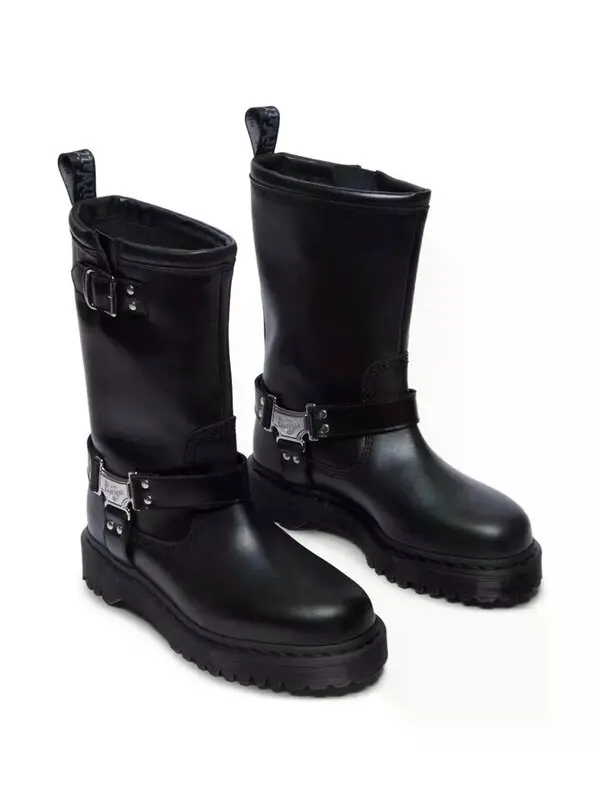 Dr. Martens Anistone Hi Buckle-strap Platform Boots - Black