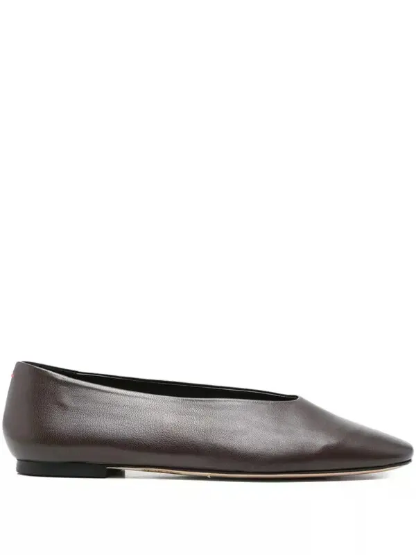 AeydĒ Square-toe Leather Flats