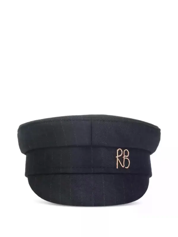 Ruslan Baginskiy Embroidered Pinstriped Sailor Cap - Black