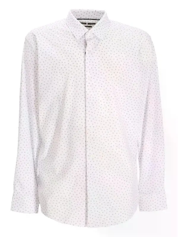 BOSS Long-sleeve Patterned Shirt - White