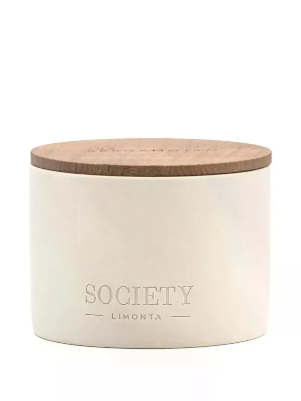 SOCIETY LIMONTA Bergamot Wooden-lid Candle - White