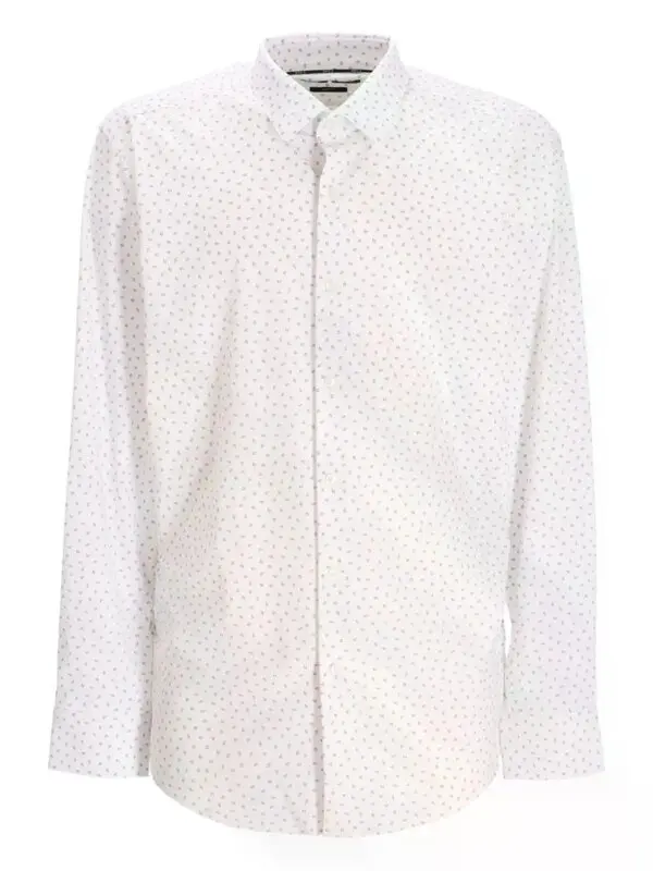 BOSS Micro-pattern Long-sleeve Shirt - White