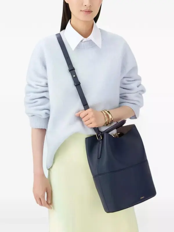 Furla Sfera Chain-detail Bucket Bag - Blue