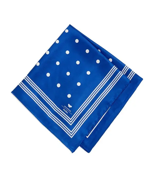Max Mara Silk Polka Dot Square Scarf - Blue