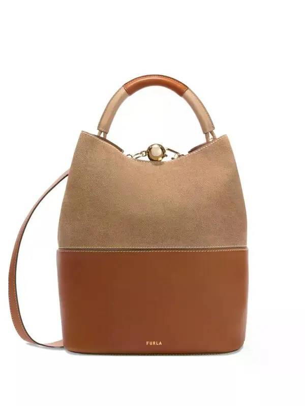 Furla Sfera Leather Bucket Bag - Brown