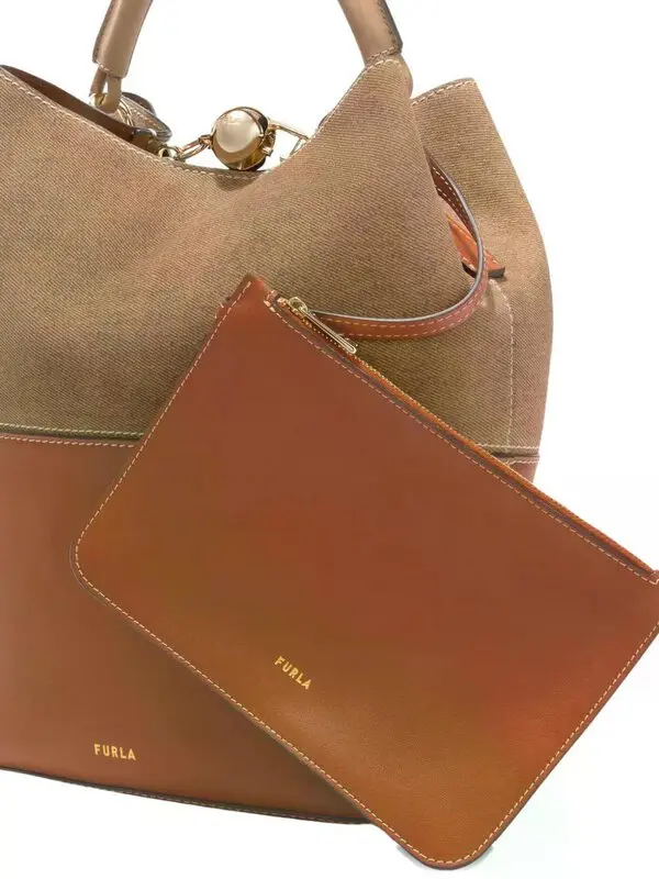 Furla Sfera Leather Bucket Bag - Brown