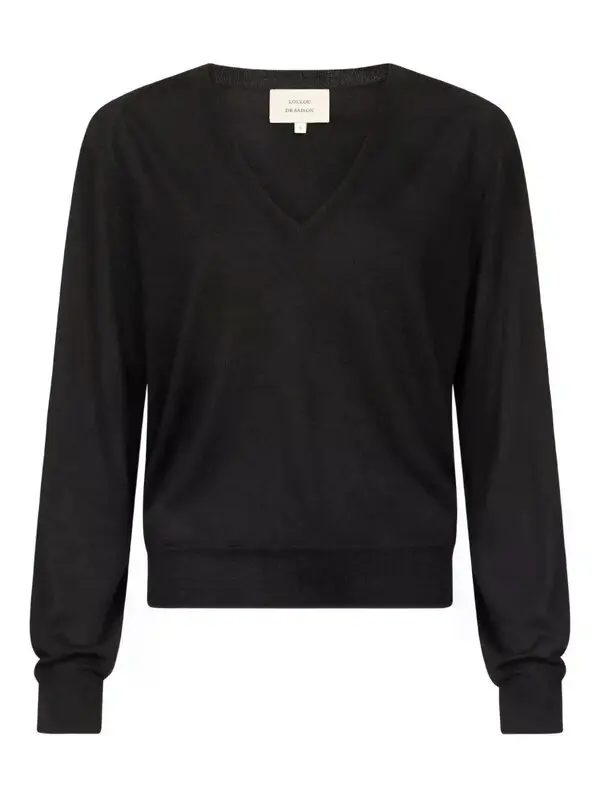Loulou De Saison Julio V-neck Cashmere Sweater - Black