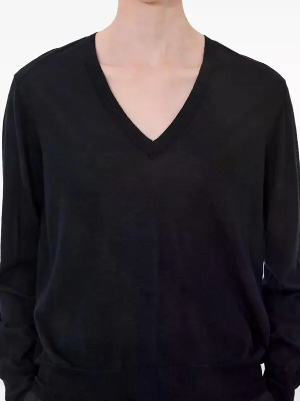 Loulou De Saison Julio V-neck Cashmere Sweater - Black