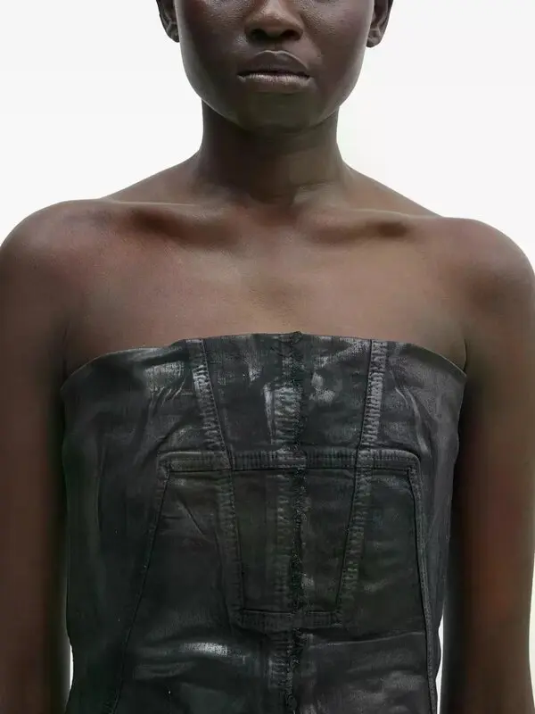 Rick Owens Strapless Frayed-hem Vest