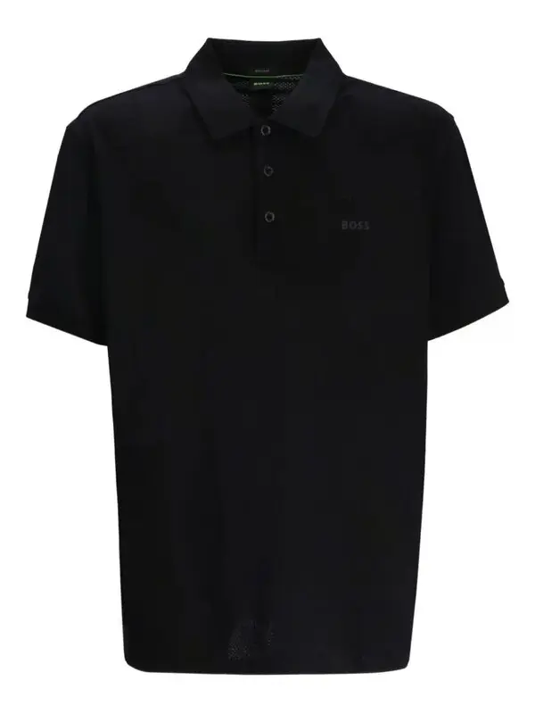 BOSS Logo-embroidered Cotton Polo Shirt - Black