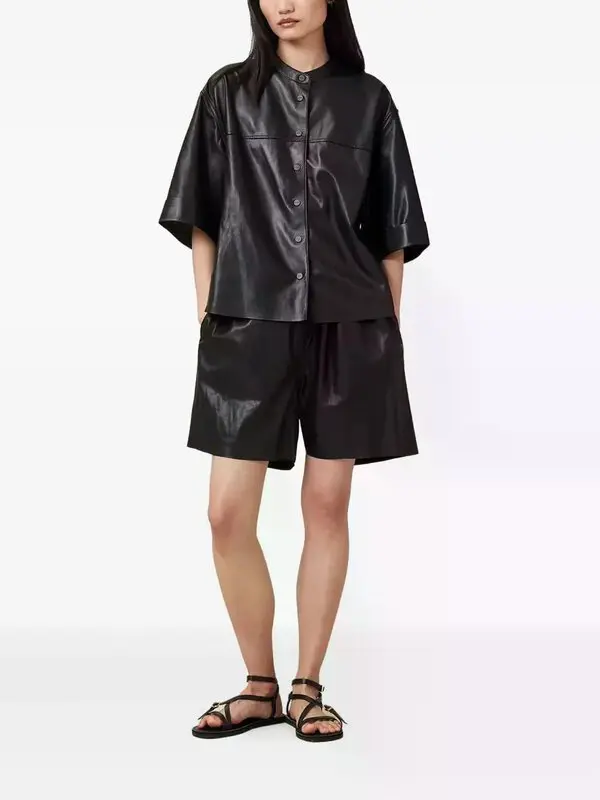 ALLSAINTS Arla Lea Leather Shorts