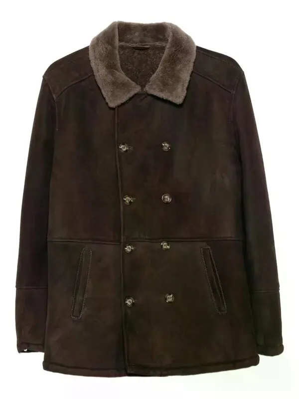 BARBA NAPOLI Double-breasted Fur-collar Jacket