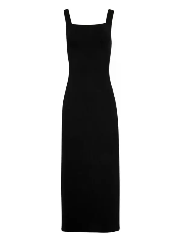 Khaite Dixi Square-neck Midi Dress - Black