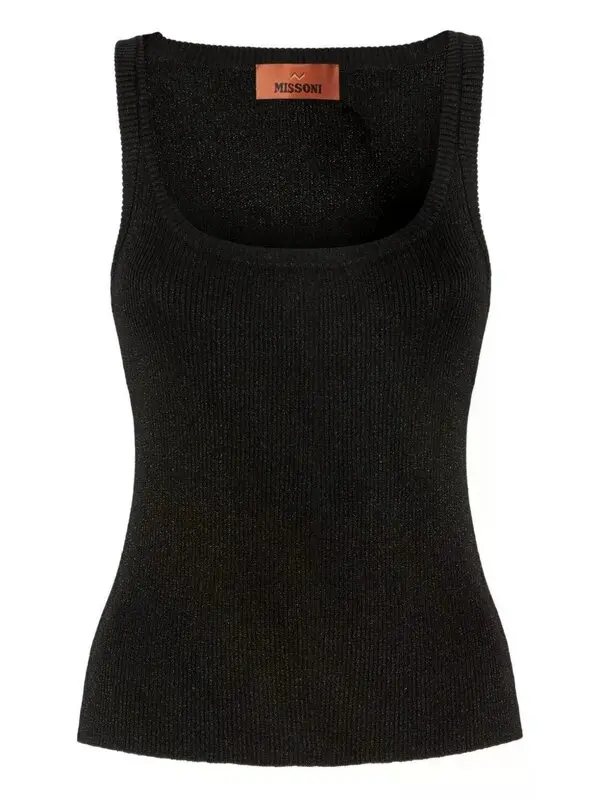 Missoni Ribbed Scoop-neck Top - Black