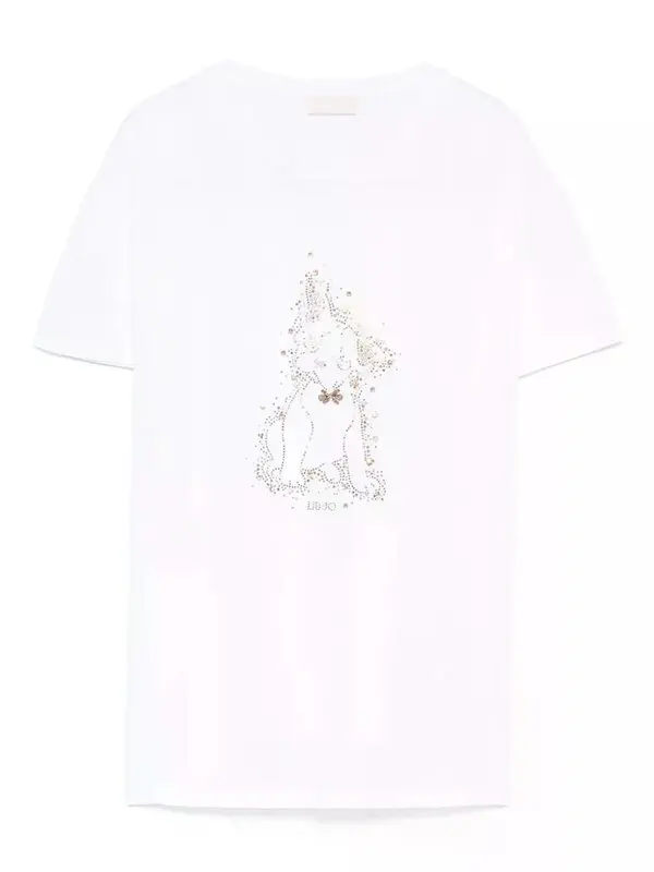 Liu Jo Embellished Dog Motif T-shirt - White