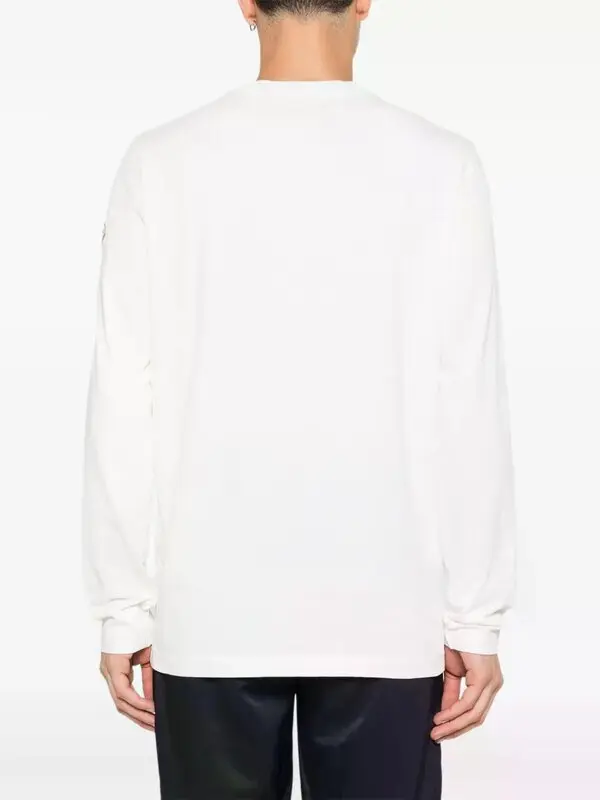 Moncler Logo-print Long-sleeve T-shirt - Neutrals