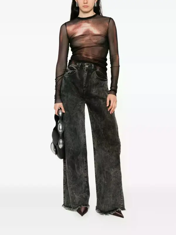 JEAN PAUL GAULTIER Body-print Top - Black