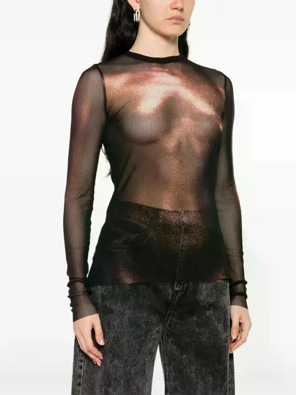 JEAN PAUL GAULTIER Body-print Top - Black