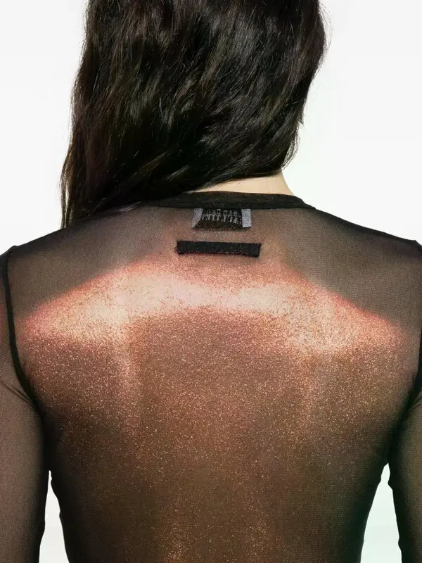 JEAN PAUL GAULTIER Body-print Top - Black